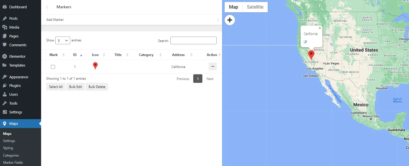 Creating your first marker - WP Go Maps Documentation