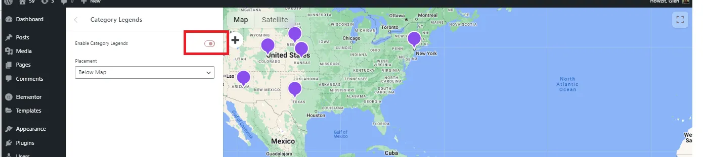 Enabling the category Legend - WP Go Maps Documentation