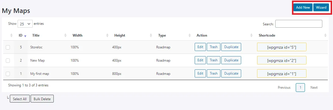 Creating your first map (Legacy) - WP Go Maps Documentation