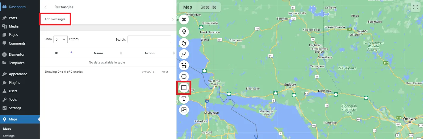 Adding a Rectangle - WP Go Maps Documentation