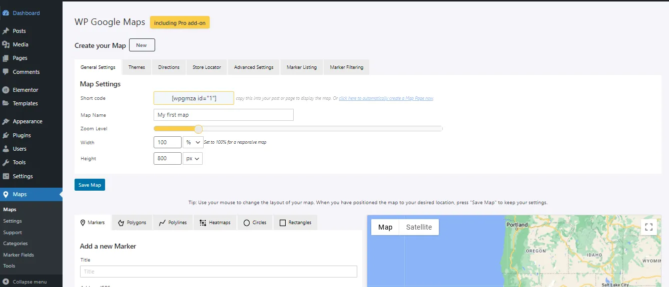 Creating your first map (Legacy) - WP Go Maps Documentation