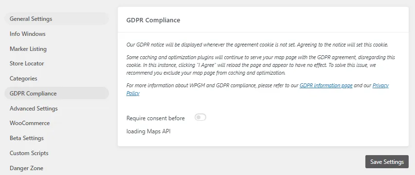 GDPR - WP Go Maps Documentation