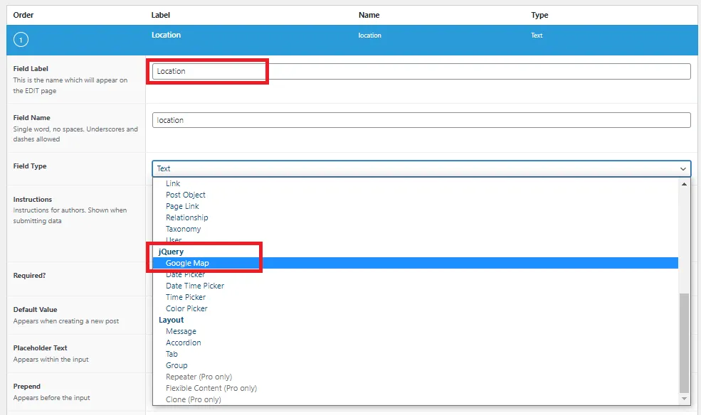 Advanced custom fields (Legacy) - WP Go Maps Documentation