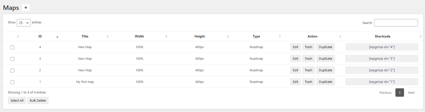 Screenshots: Back-end | WP Go Maps